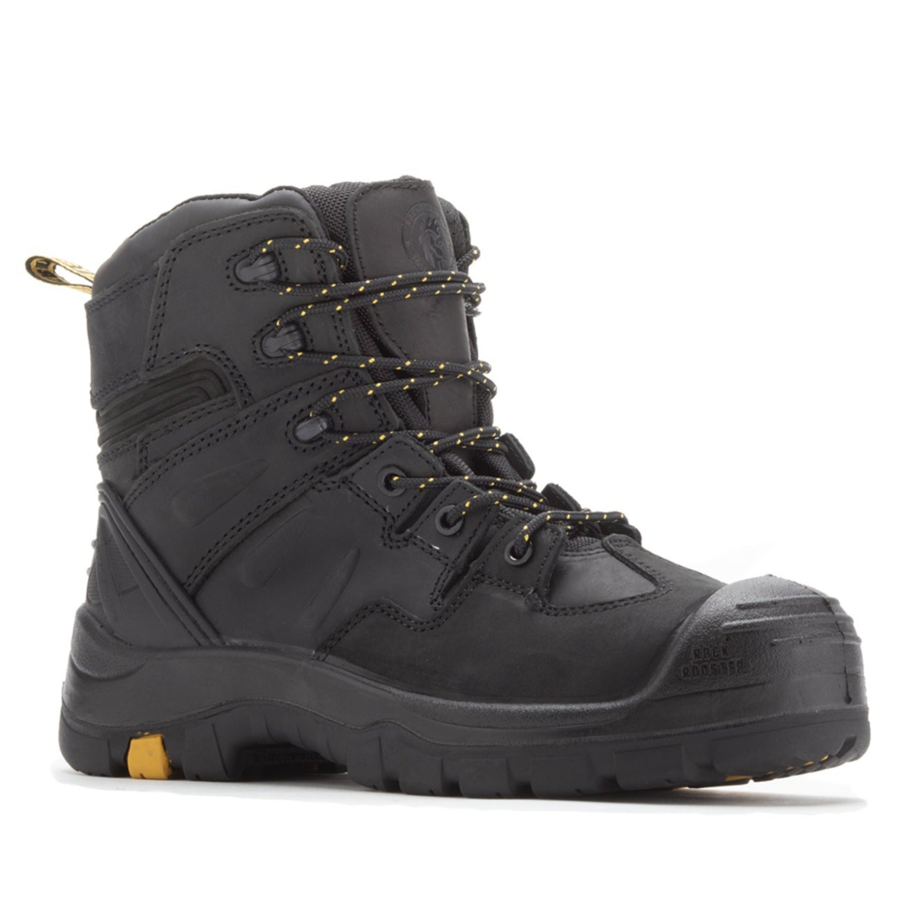 ROCKROOSTER Woodland Black 6 inch Composite Toe Leather Work Boots ...