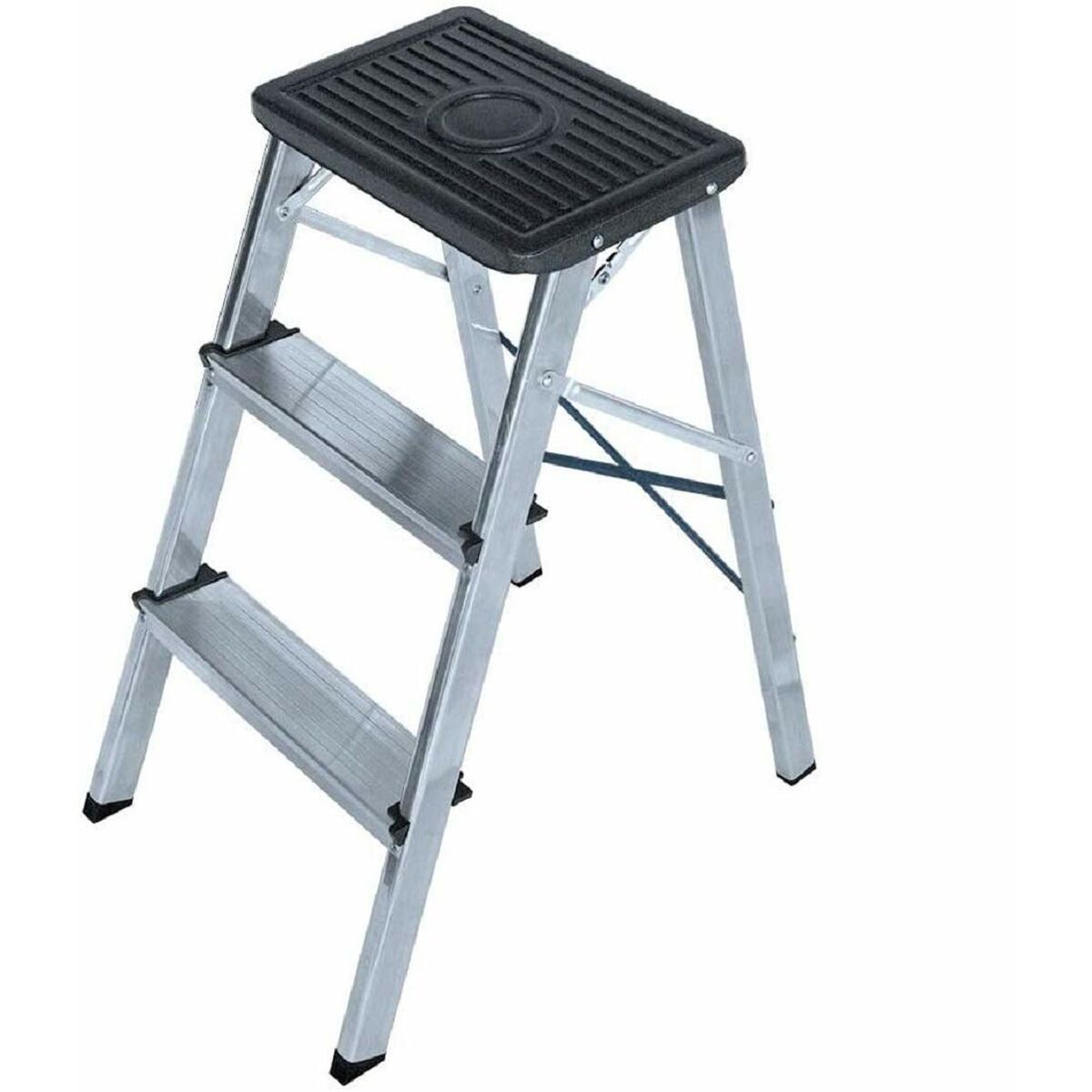 3-step folding ladder EDM Aluminium (40 x 14 x 82 cm) | Oceanside ...